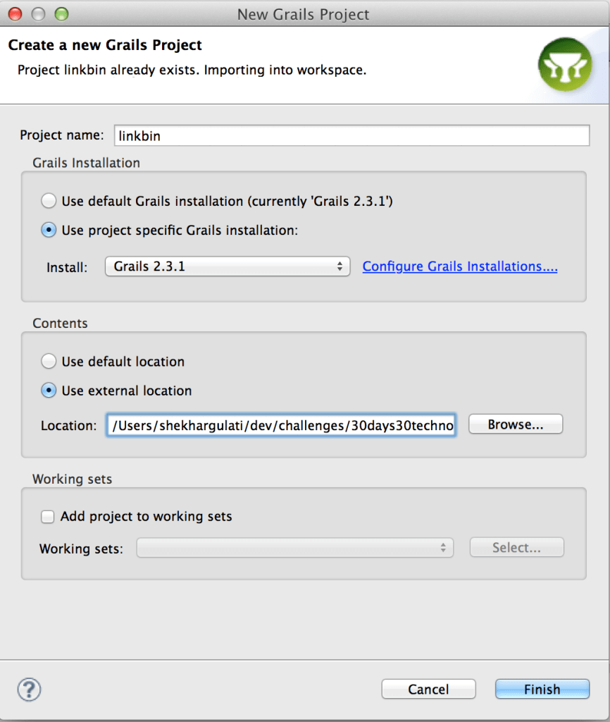 Change Project Default Location – Shekhar Gulati