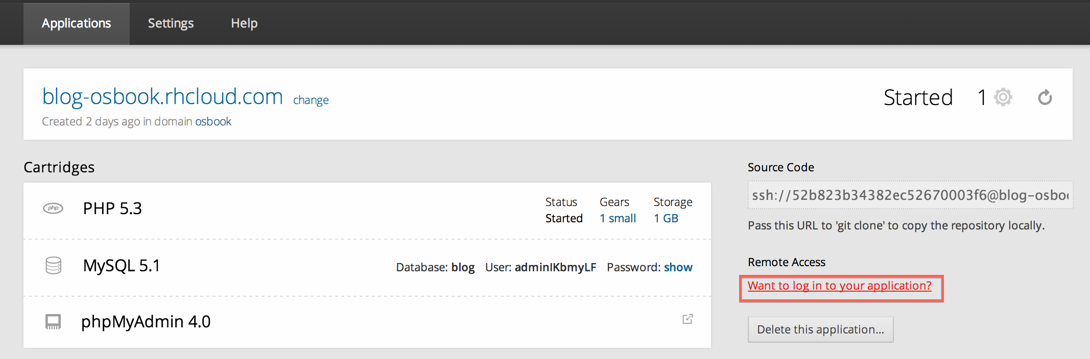View Application SSH Details – Shekhar Gulati
